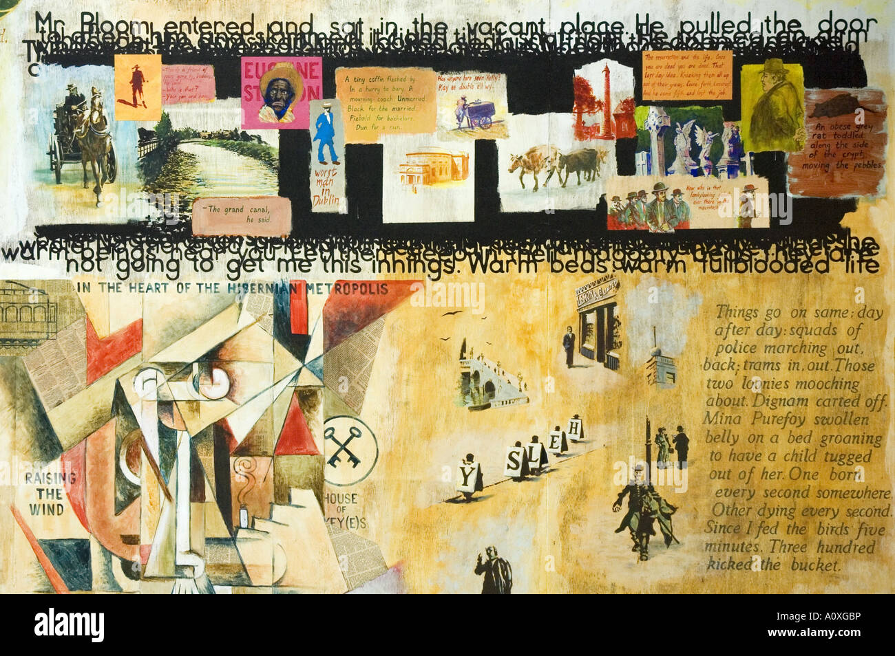 Mural painting in the Patio des James Joyce Centre , Dublin , Ireland ...