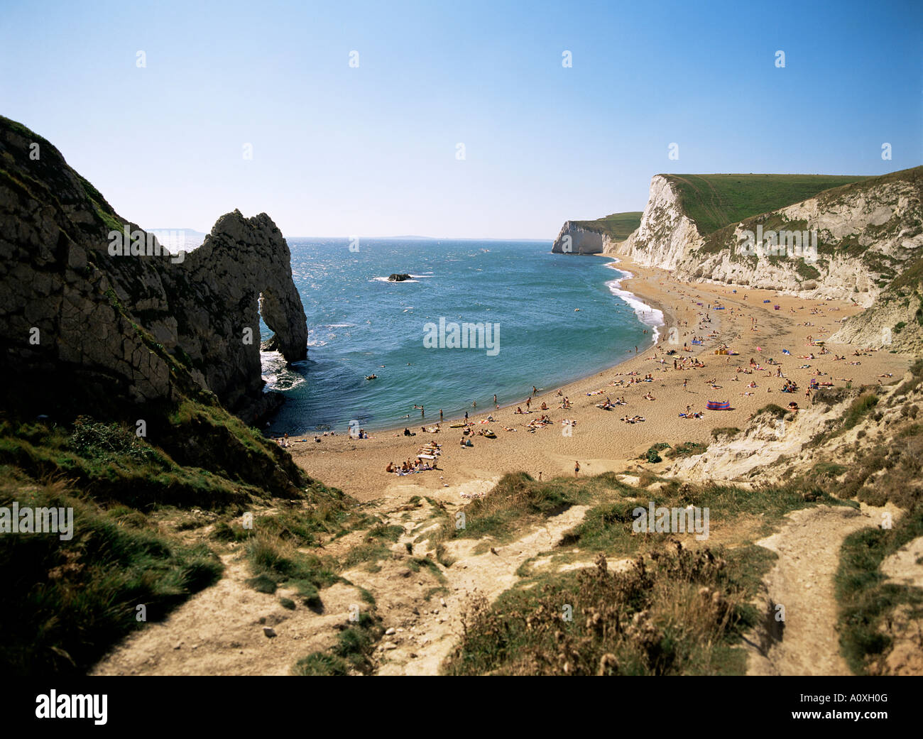 Durdle Door and beach Dorset England United Kingdom Europe Stock Photo ...