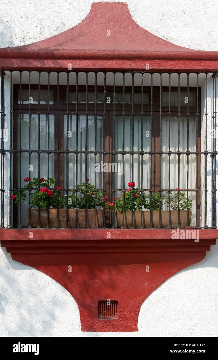 Typical colonial window and grill in San Angel Mexico City Stock Photo ...