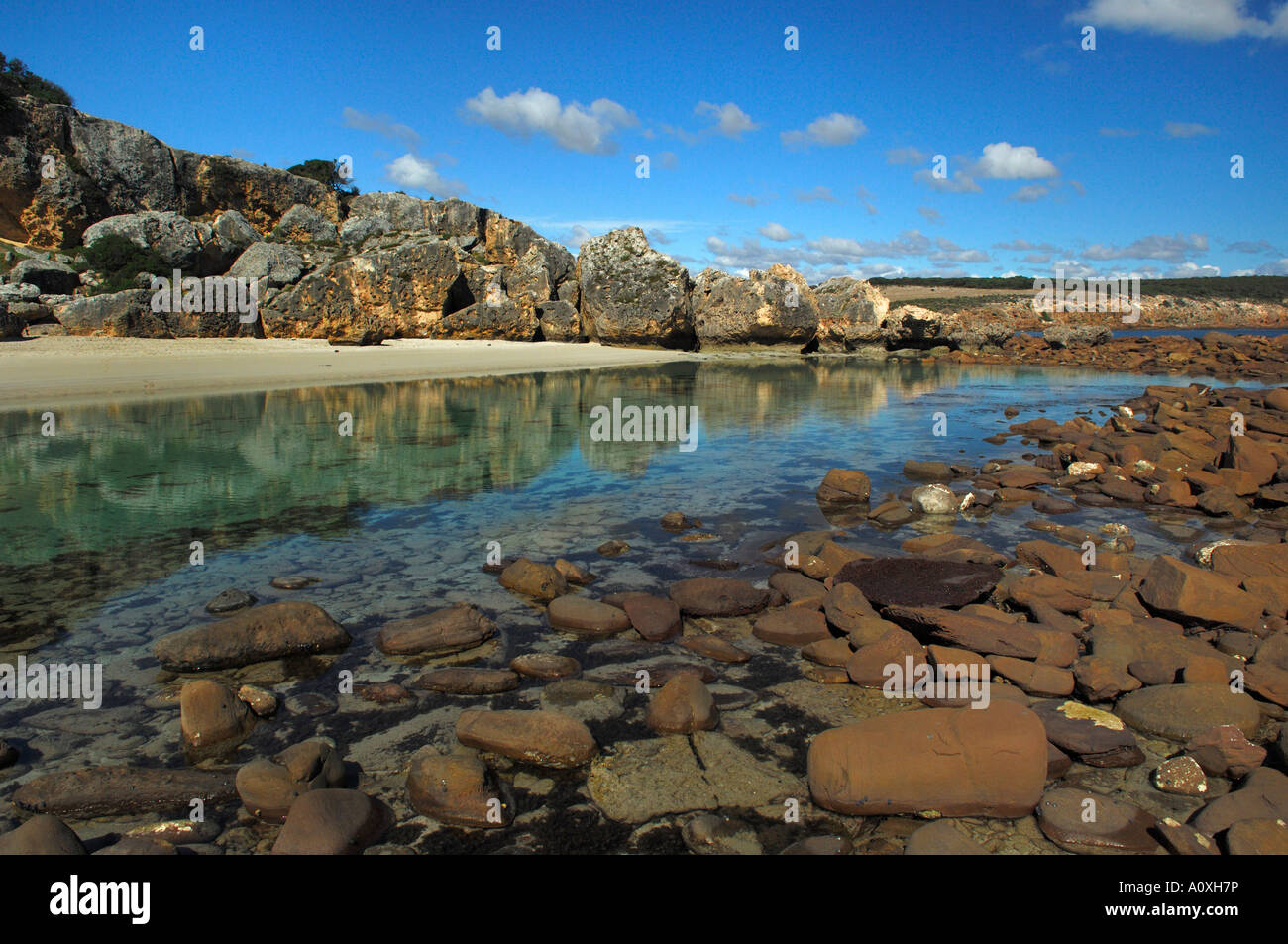 Salt water lagoon on Kangaroo Island, Flinders Chase National Park ...