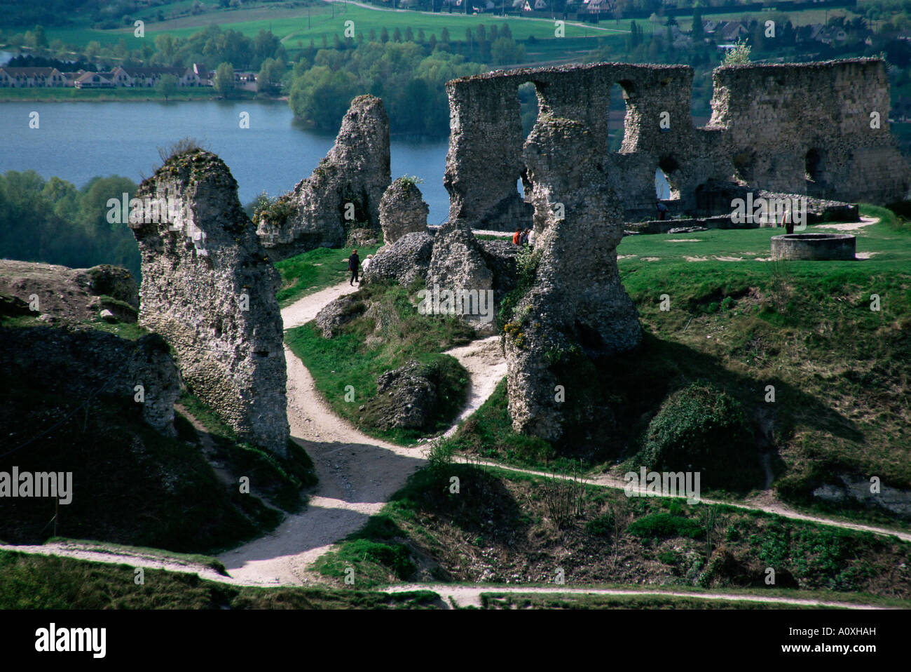 Chateau Gaillard and the River Seine Eure Normandy France Europe Stock ...