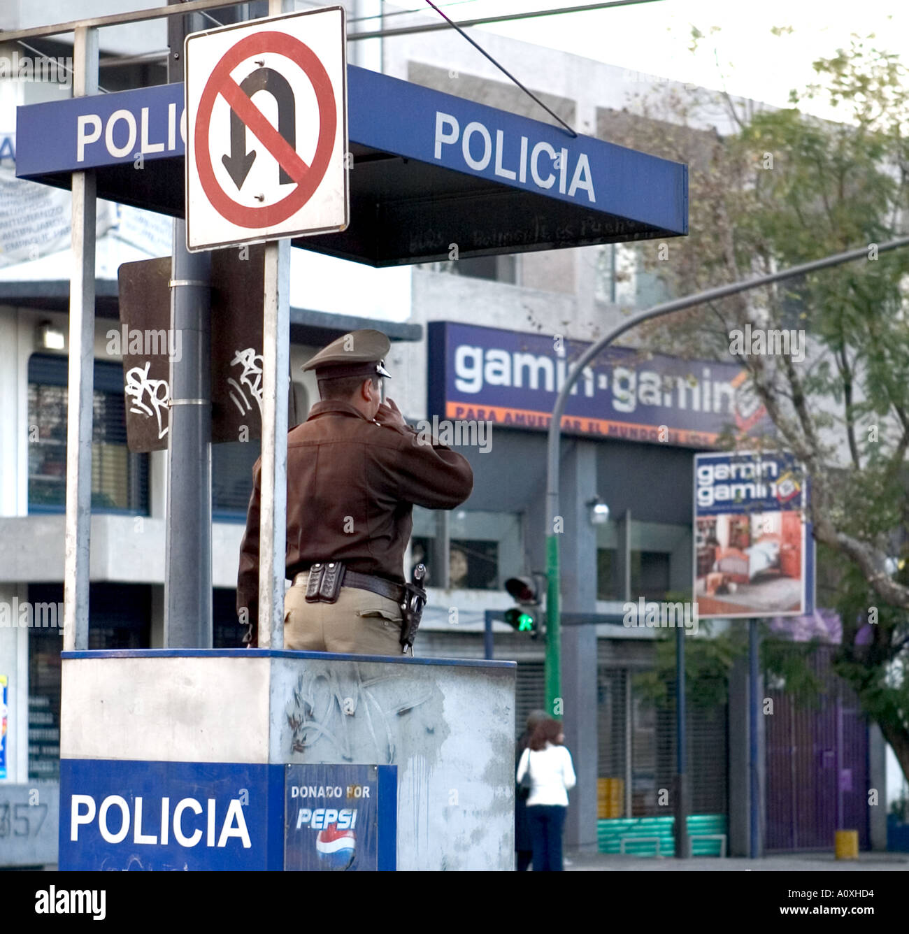 Mexico City traffic policeman on patrol at some traffic signals Stock ...