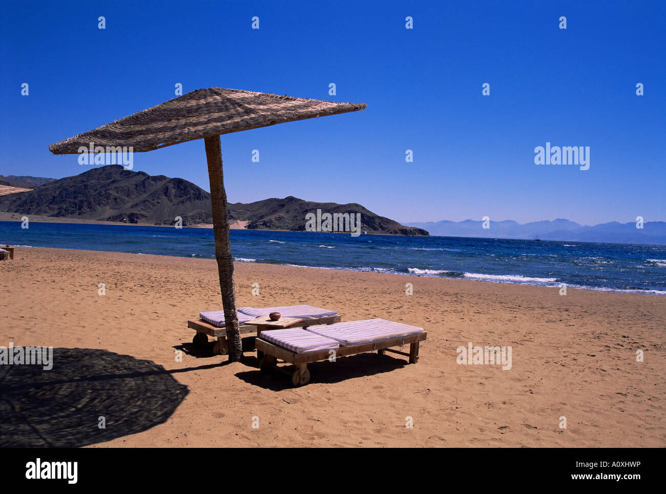 The beach at Taba Heights Gulf of Aqaba Red Sea Sinai Egypt North ...
