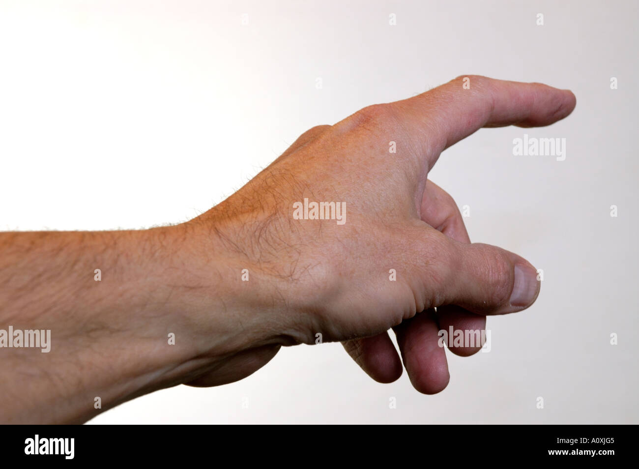 Hand of man pointing out Stock Photo - Alamy