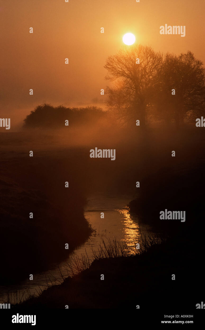 The Eden Valley at sunrise near Edenbridge Kent England United Kingdom ...