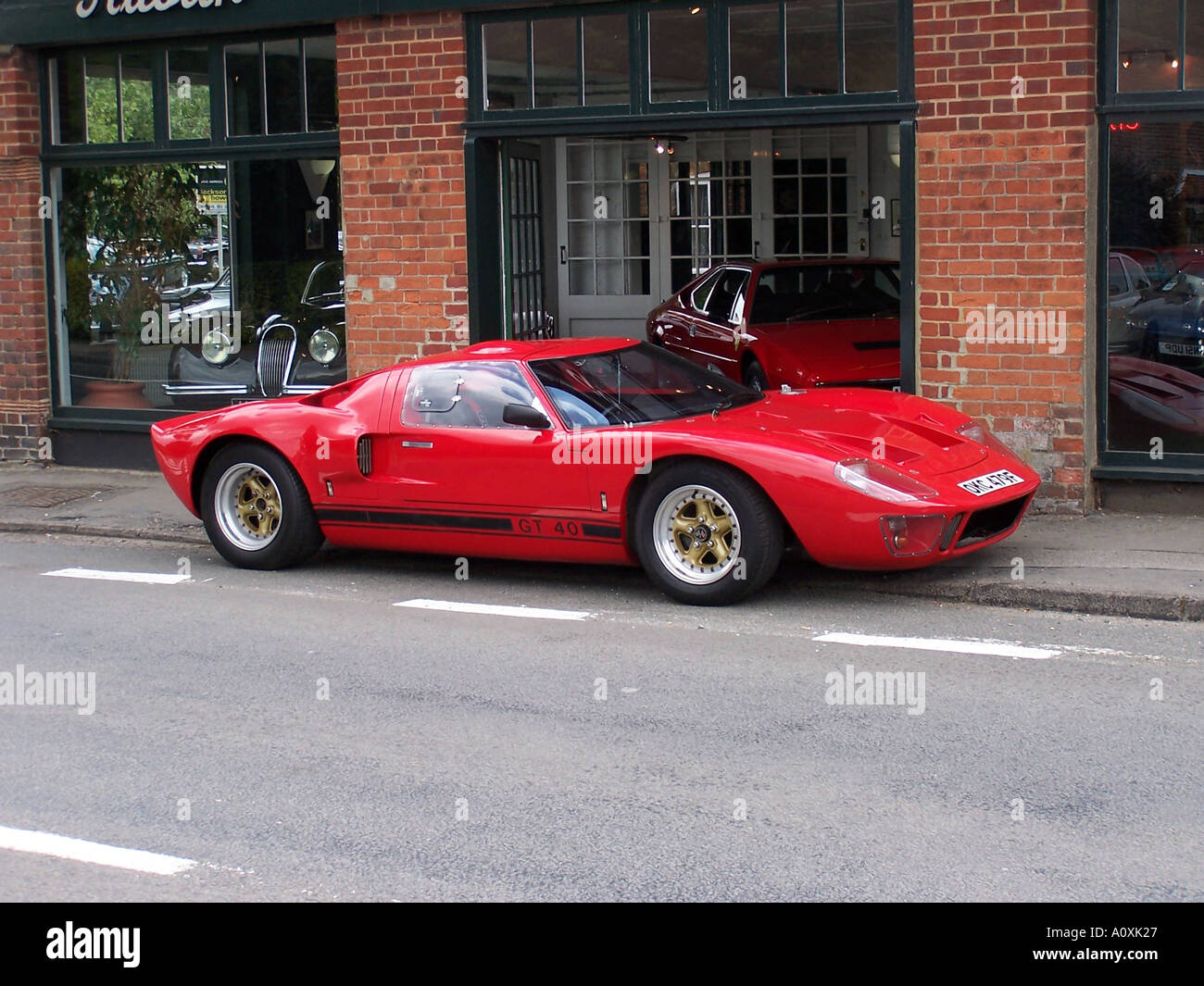 Ford GT40 race car outside a English shop Stock Photo - Alamy