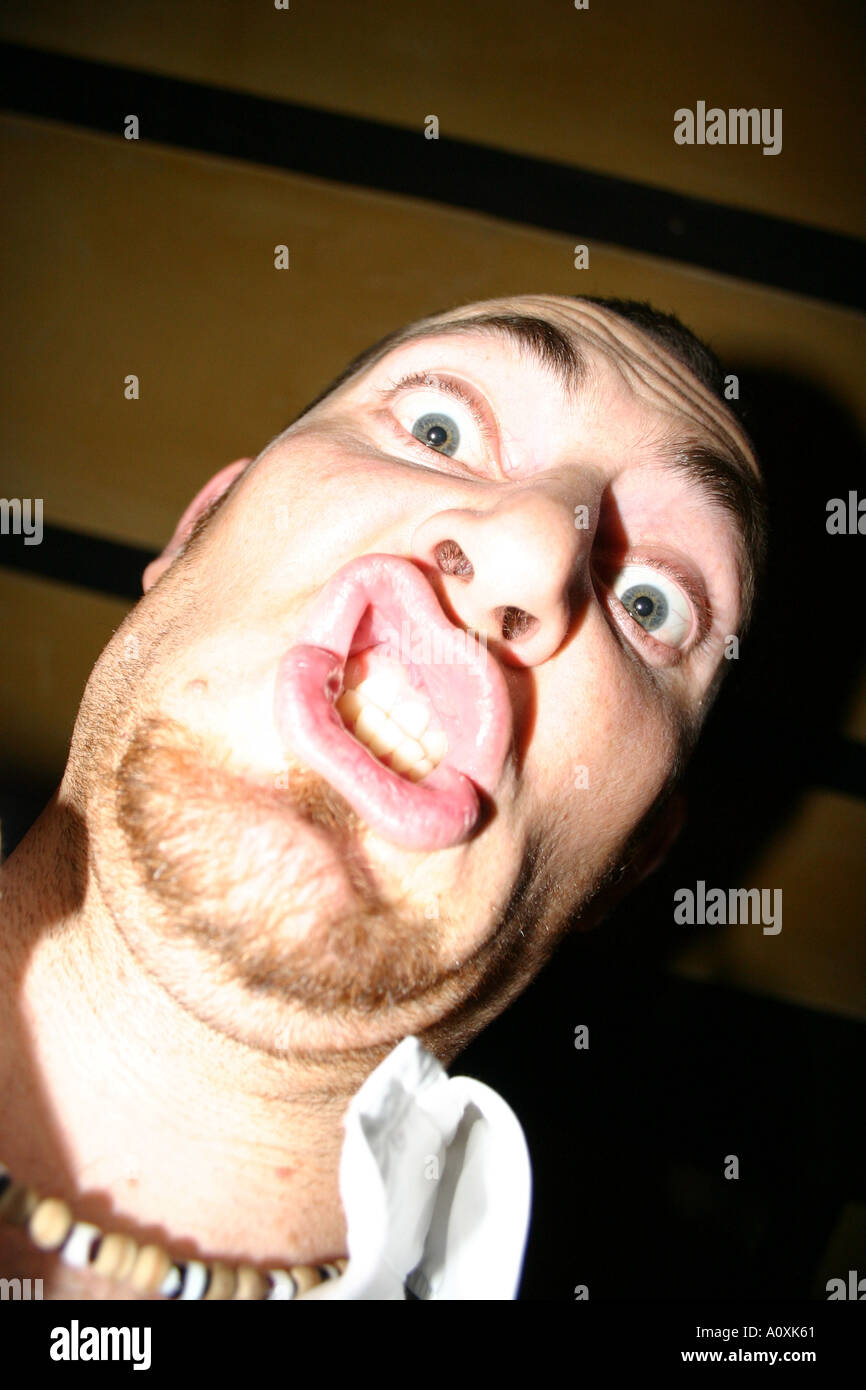 Self portrait photograph of a crazy man Stock Photo - Alamy