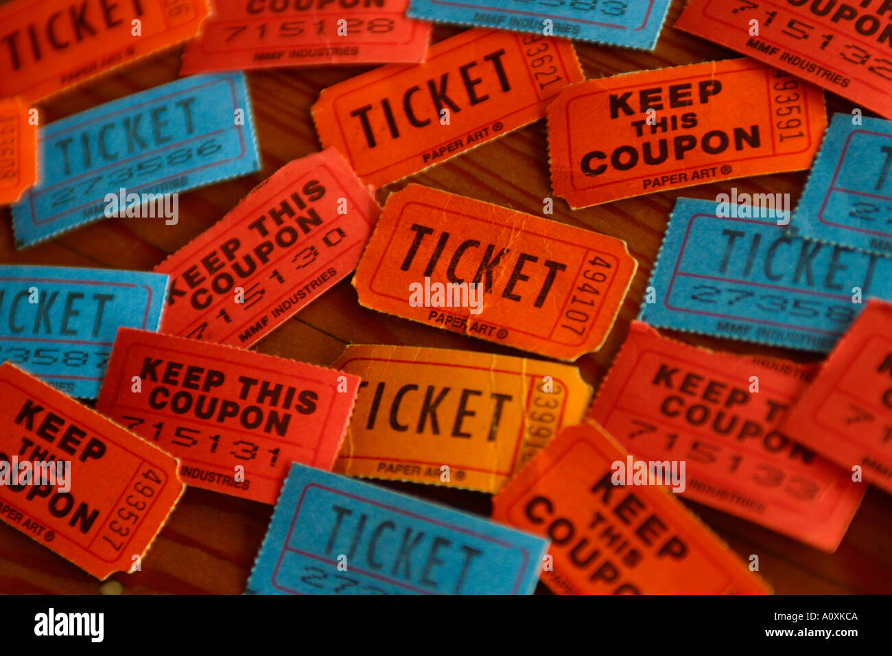 Blue raffle tickets hi-res stock photography and images - Alamy