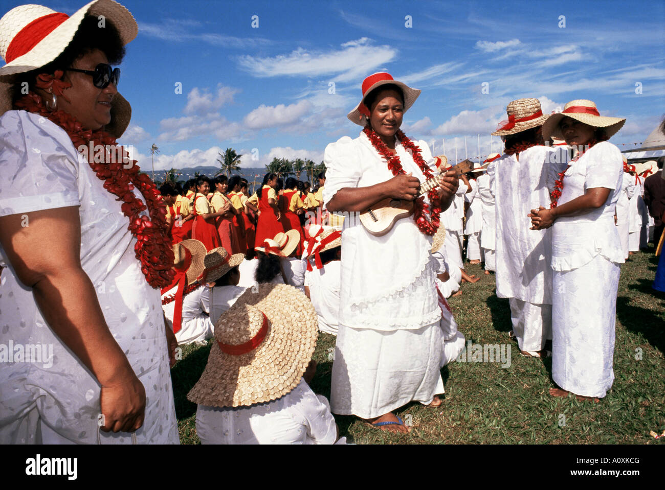 Lady dancers Independence Day Apia Upolu Western Samoa Pacific Islands ...