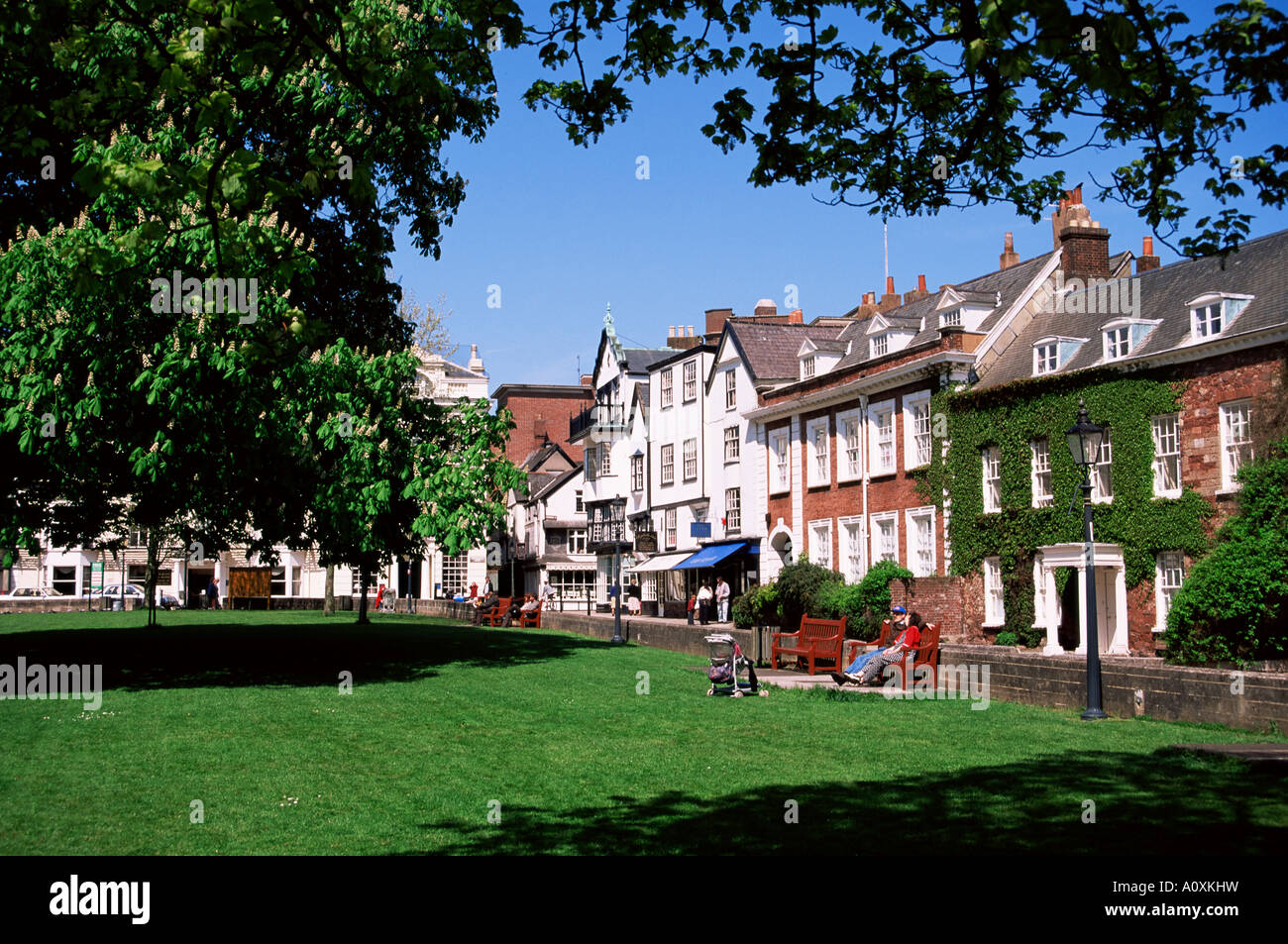 Cathedral Close Exeter Devon England United Kingdom Europe Stock Photo ...