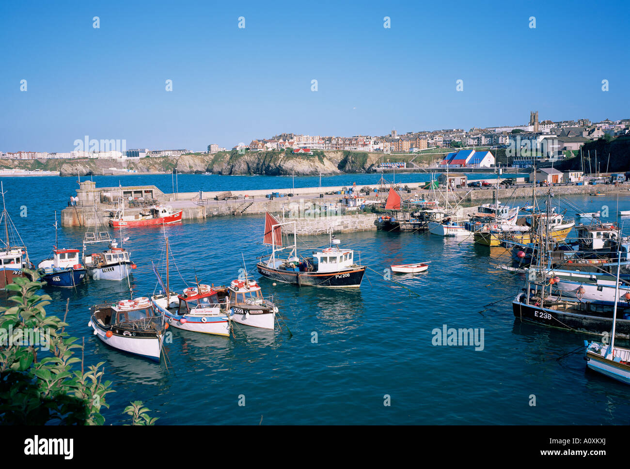 Harbour Newquay Cornwall England United Kingdom Europe Stock Photo - Alamy