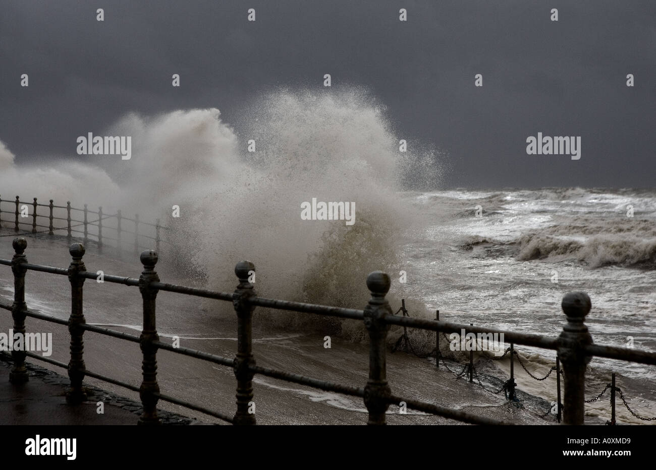 Blackpool Promenade Stormy weather Stock Photo - Alamy