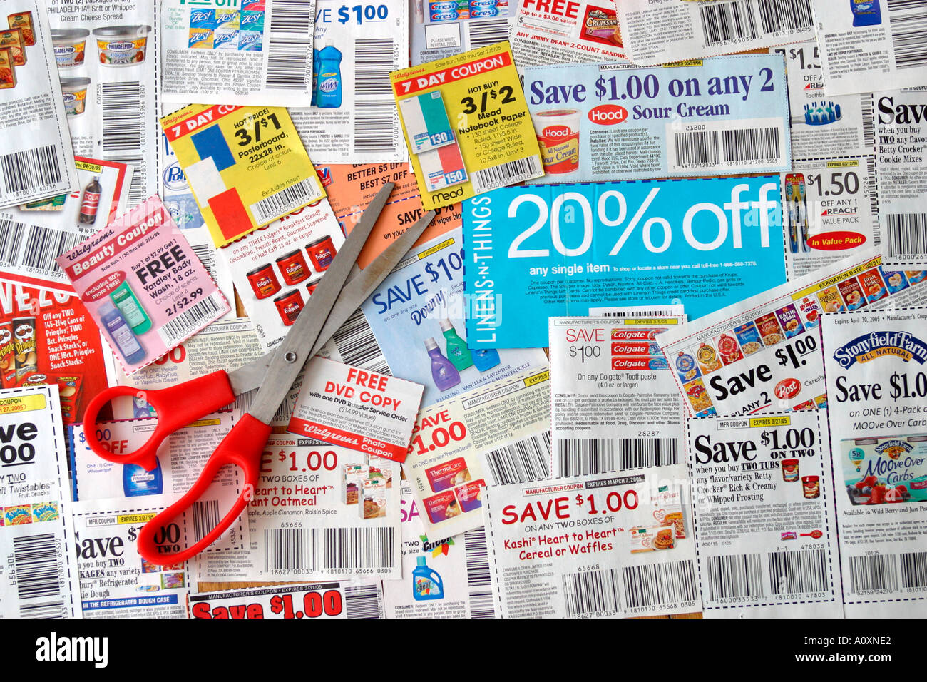 Coupons with Scissors Stock Photo - Alamy
