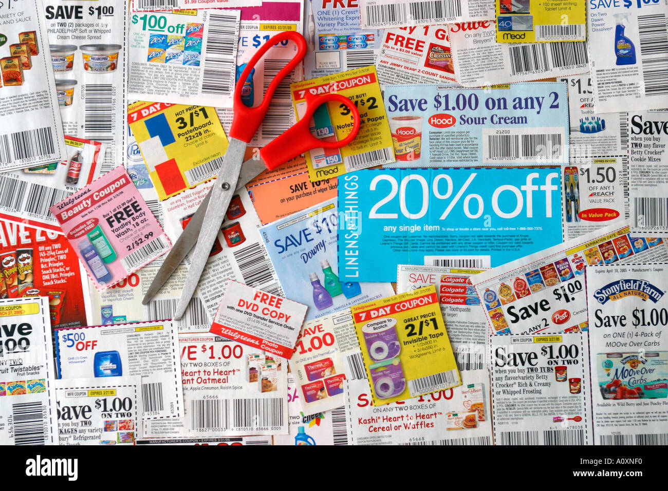 Coupons with Scissors Stock Photo - Alamy