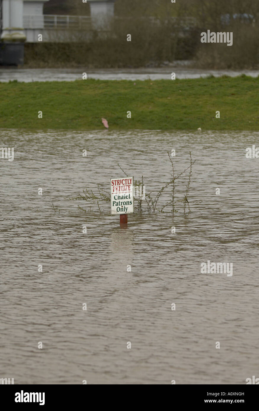 Flooded car park at Holiday homes site in Logierait, Scotland Stock ...