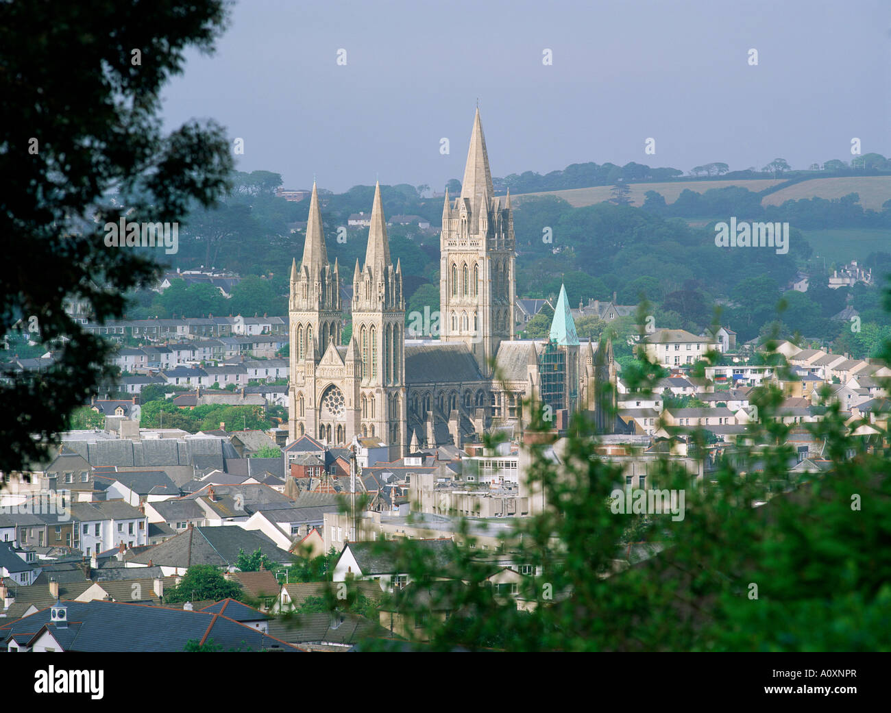 Truro Cathedral and city Cornwall England United Kingdom Europe Stock ...