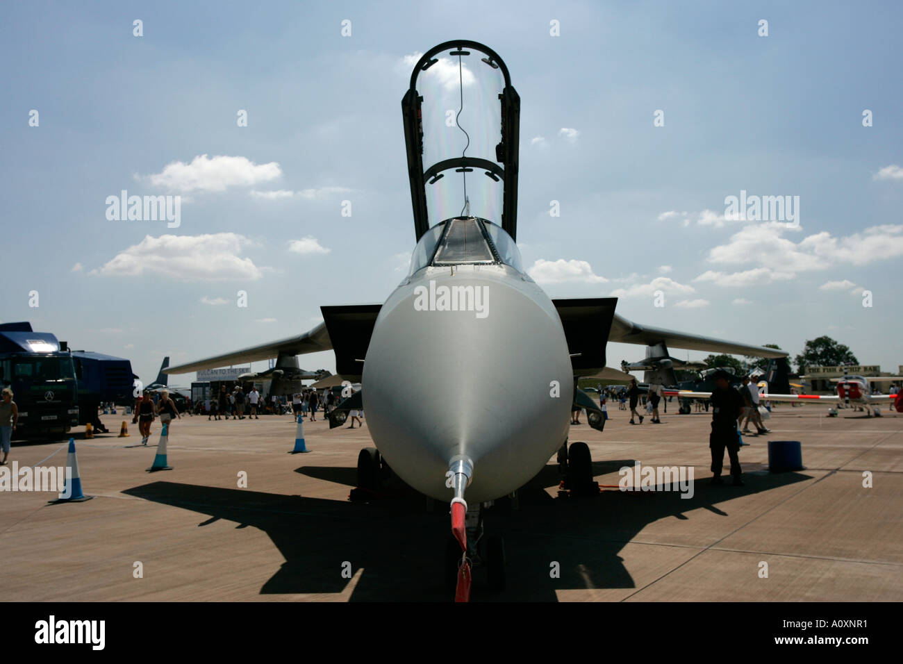 front view of radome and raised canopy RAF Tornado F3 on static display ...