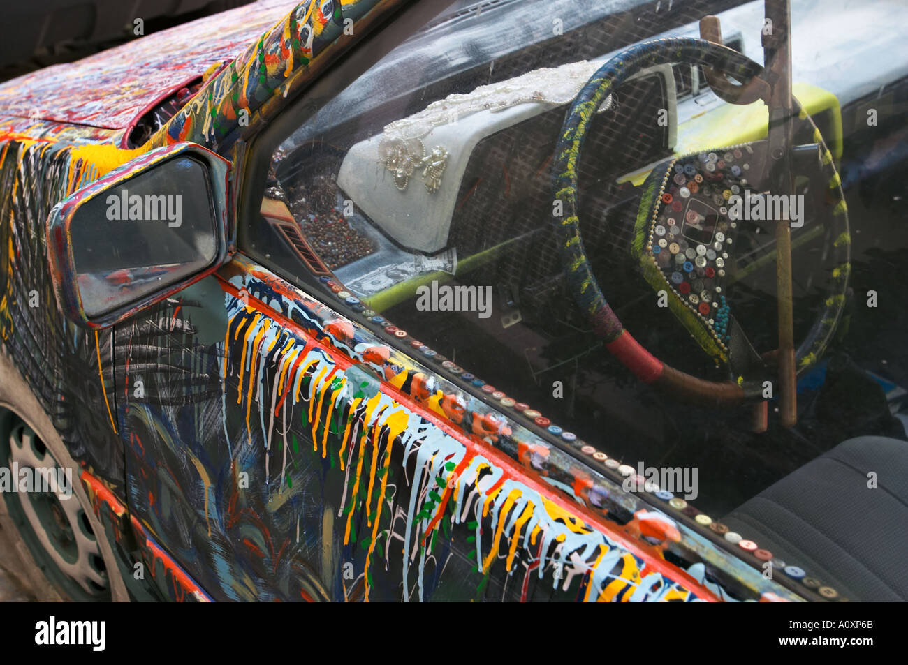 PUERTO RICO San Juan Car painted and decorated in bright colors ...