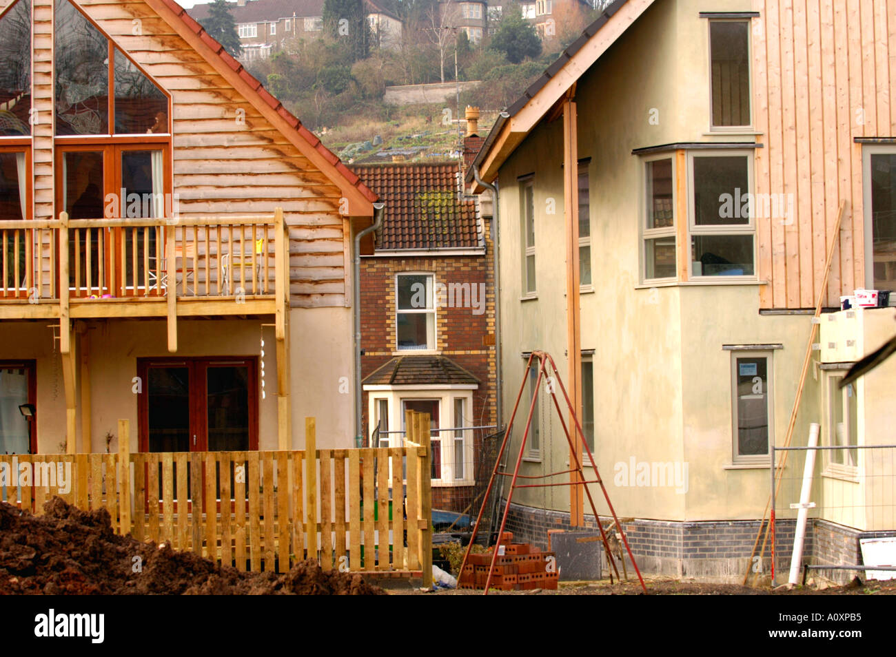 Self build ECO homes under construction at the Ashley Vale site in ...