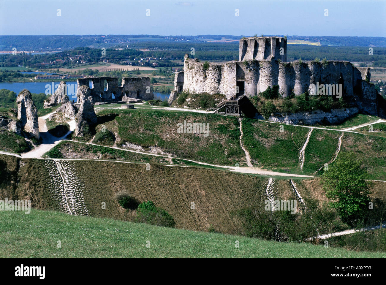 Chateau Gaillard Les Andelys Haute Normandie Normandy France Europe Stock Photo - Alamy