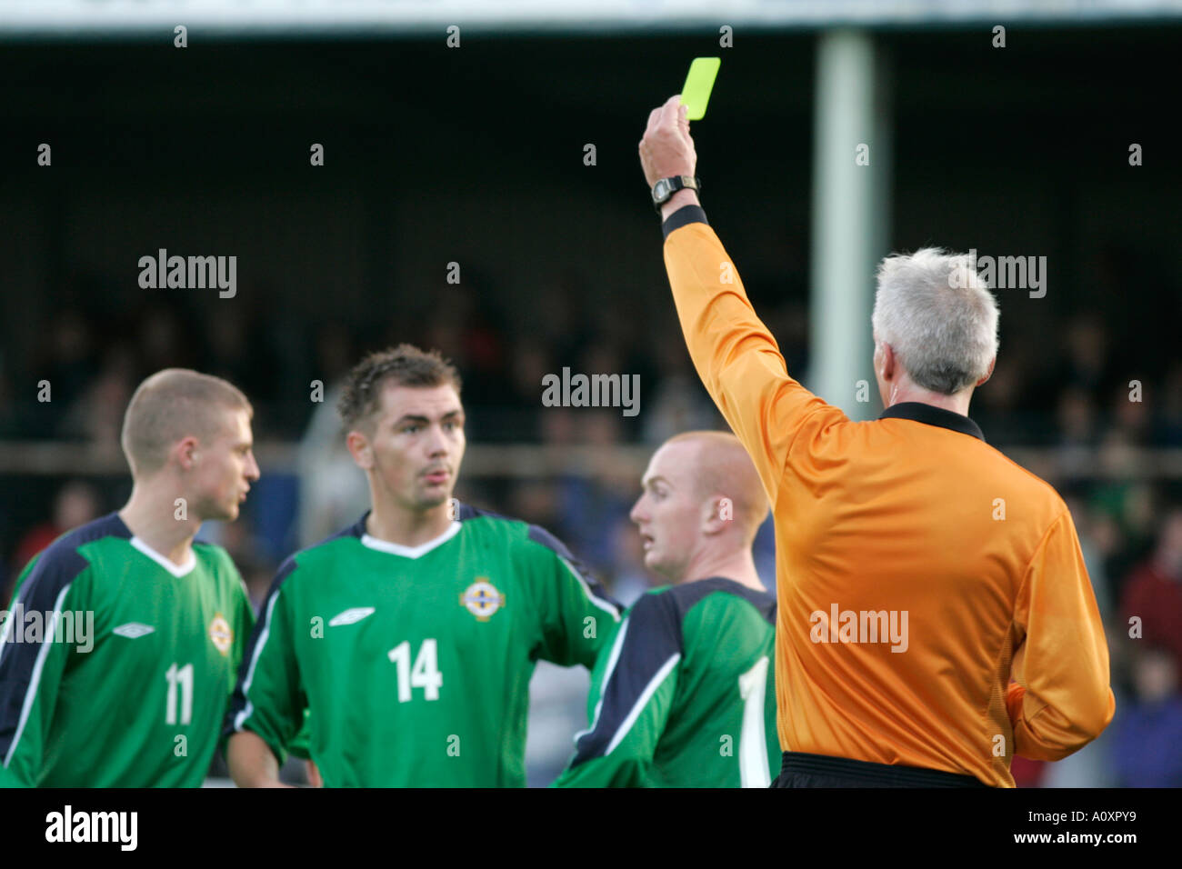 Football caution yellow card hi-res stock photography and images - Alamy
