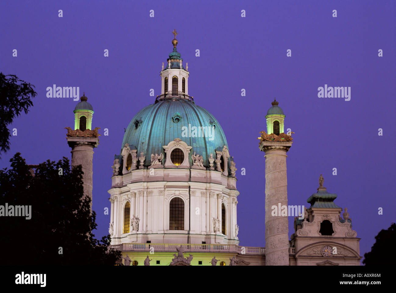 Karlskirche at night Vienna Austria Europe Stock Photo - Alamy