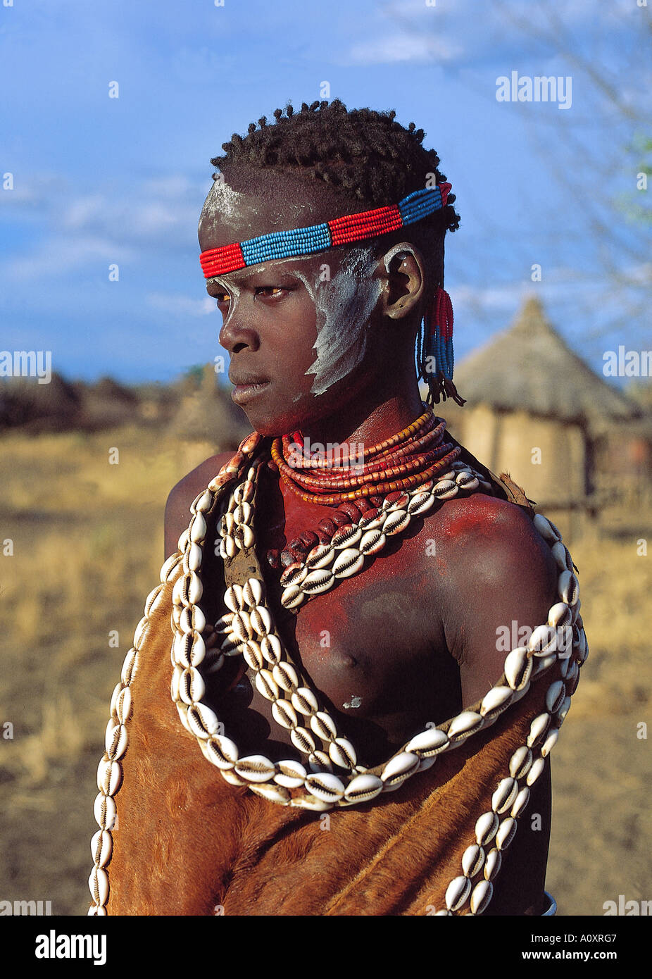 Karo Girl, outside village Stock Photo - Alamy