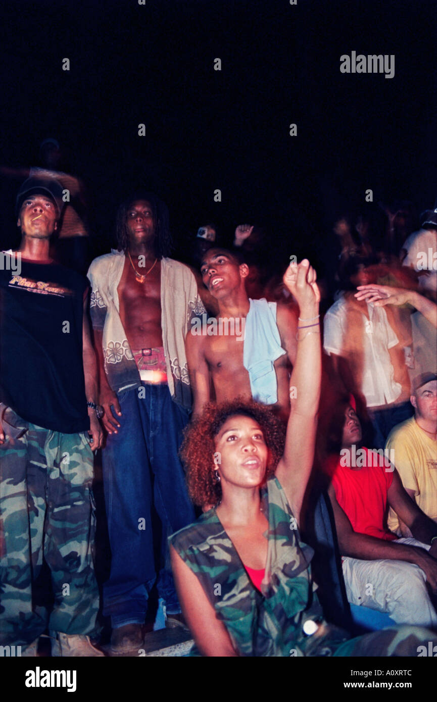 Havana, Cuba. Hip Hop fans, live concert at Amfiteatro Almendares Stock ...