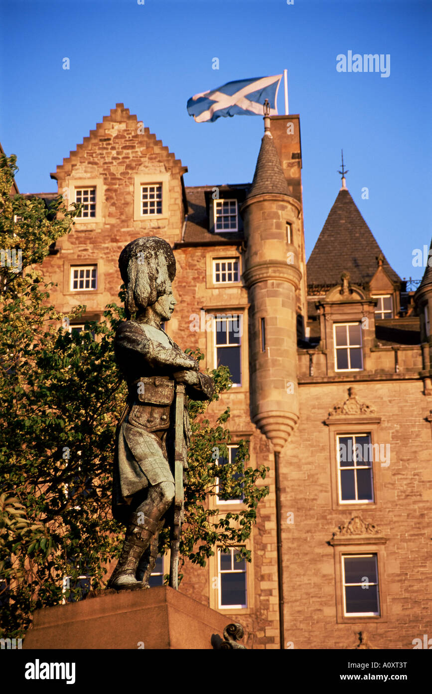 Black Watch memorial and Scottish flag Edinburgh Scotland United ...