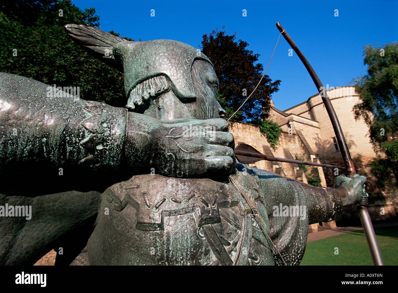 Statue of Robin Hood Nottingham Nottinghamshire England United Kingdom ...