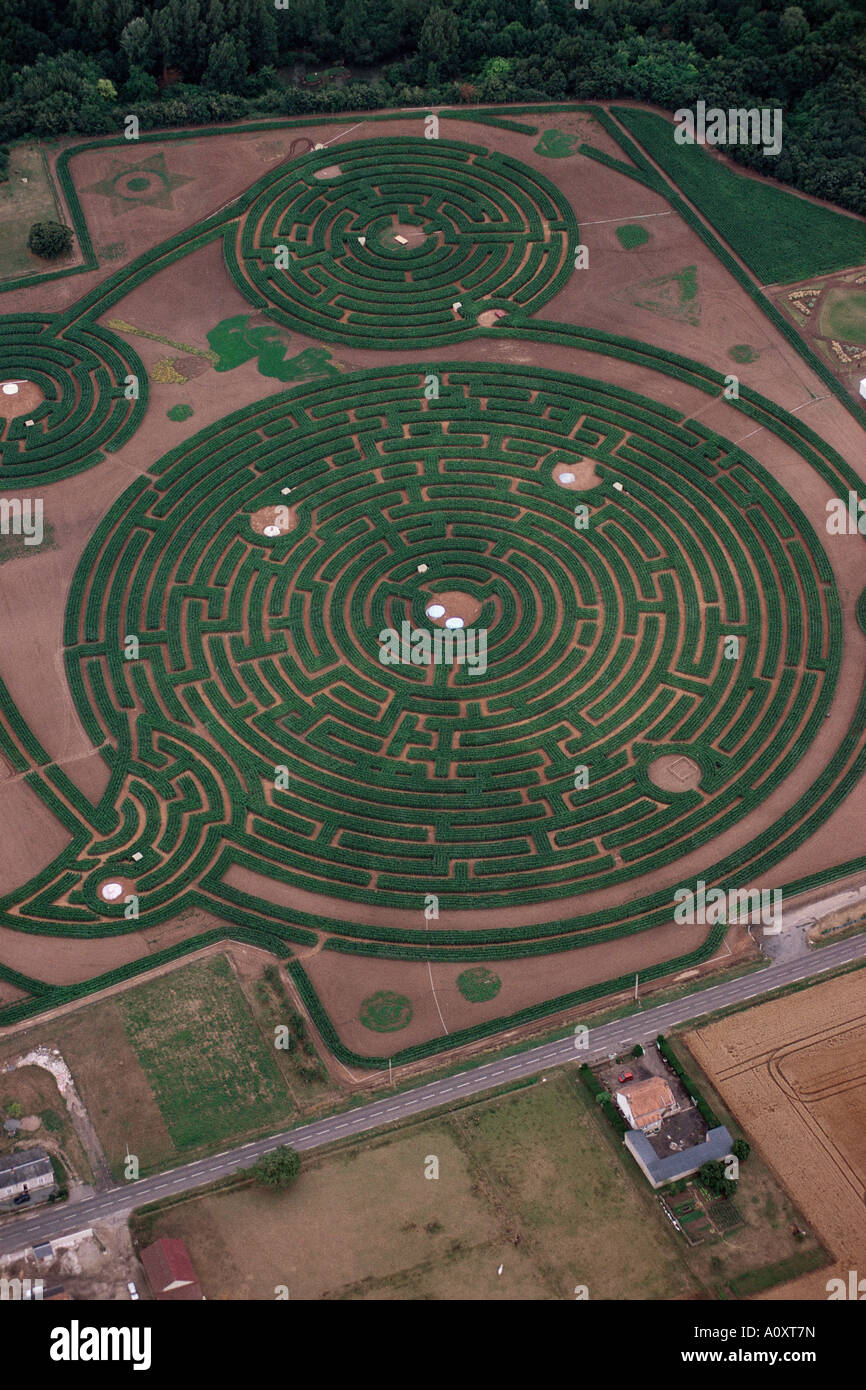 Aerial of maze Reignac sur Indre Touraine Centre France Europe Stock ...