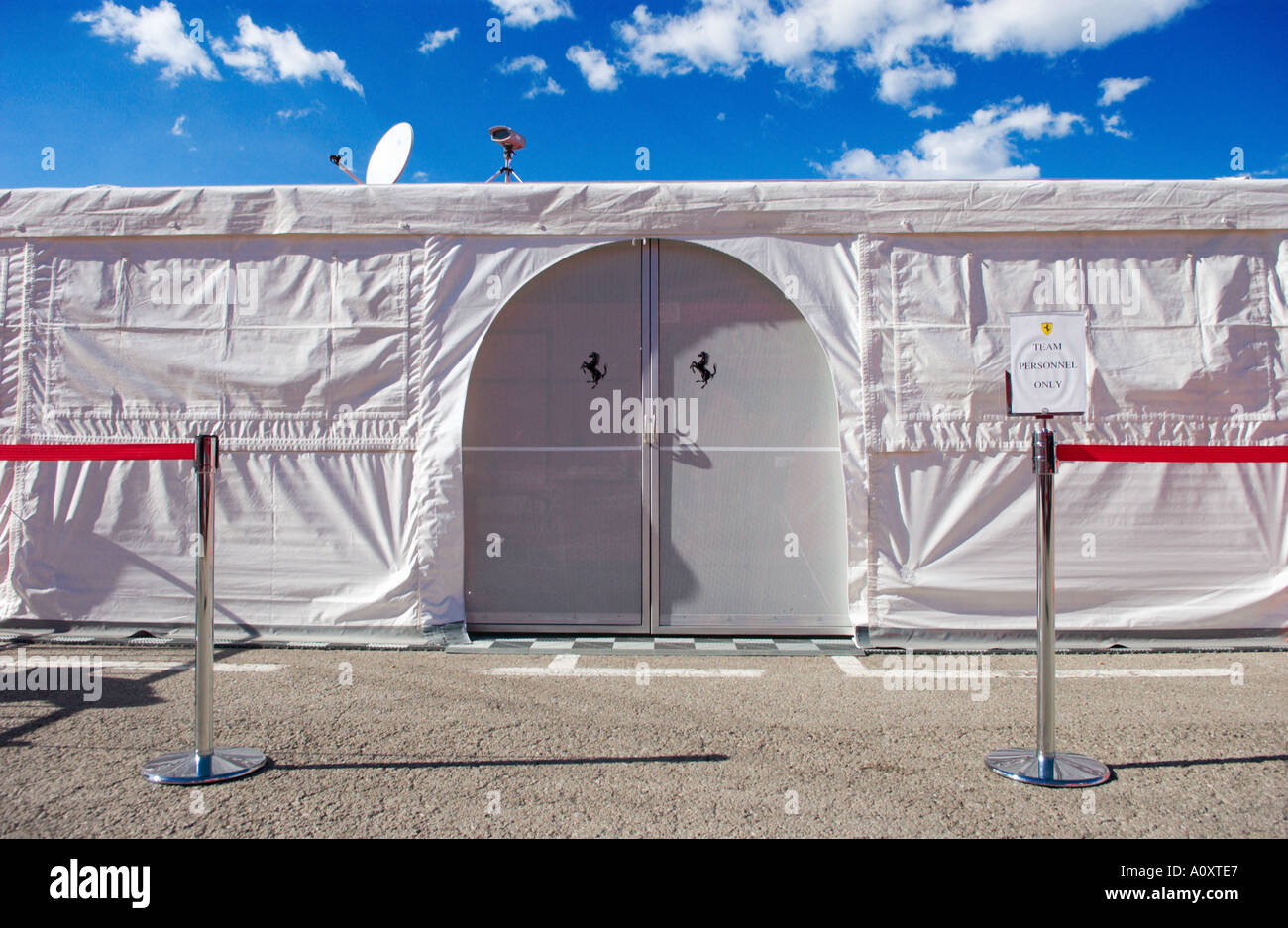 Ferrari Formula 1 Team tent Stock Photo - Alamy