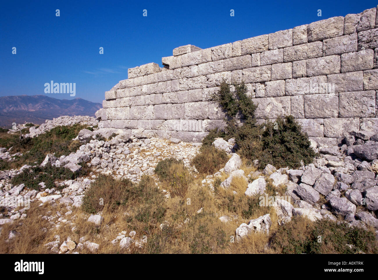 Polykrates wall Pythagono island of Samos Dodecanese Greece Europe ...