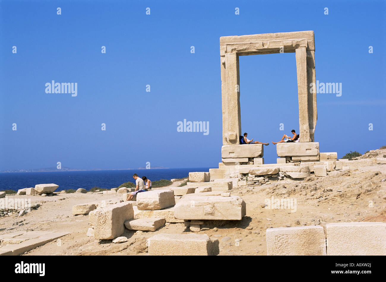 Remains of the Temple of Apollo near Naxos town island of Naxos ...