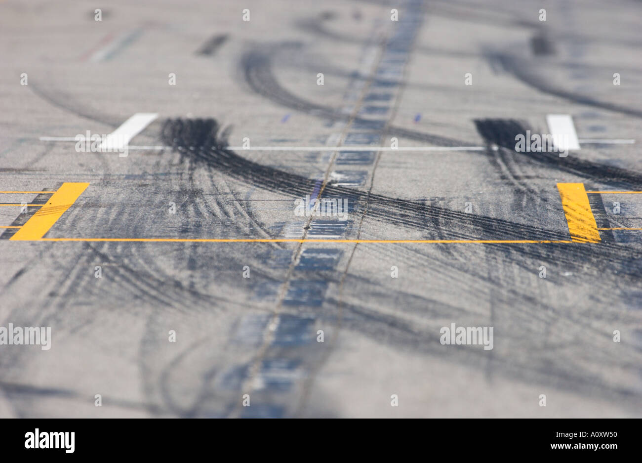 tyremarks on Formula One pitlane Stock Photo - Alamy