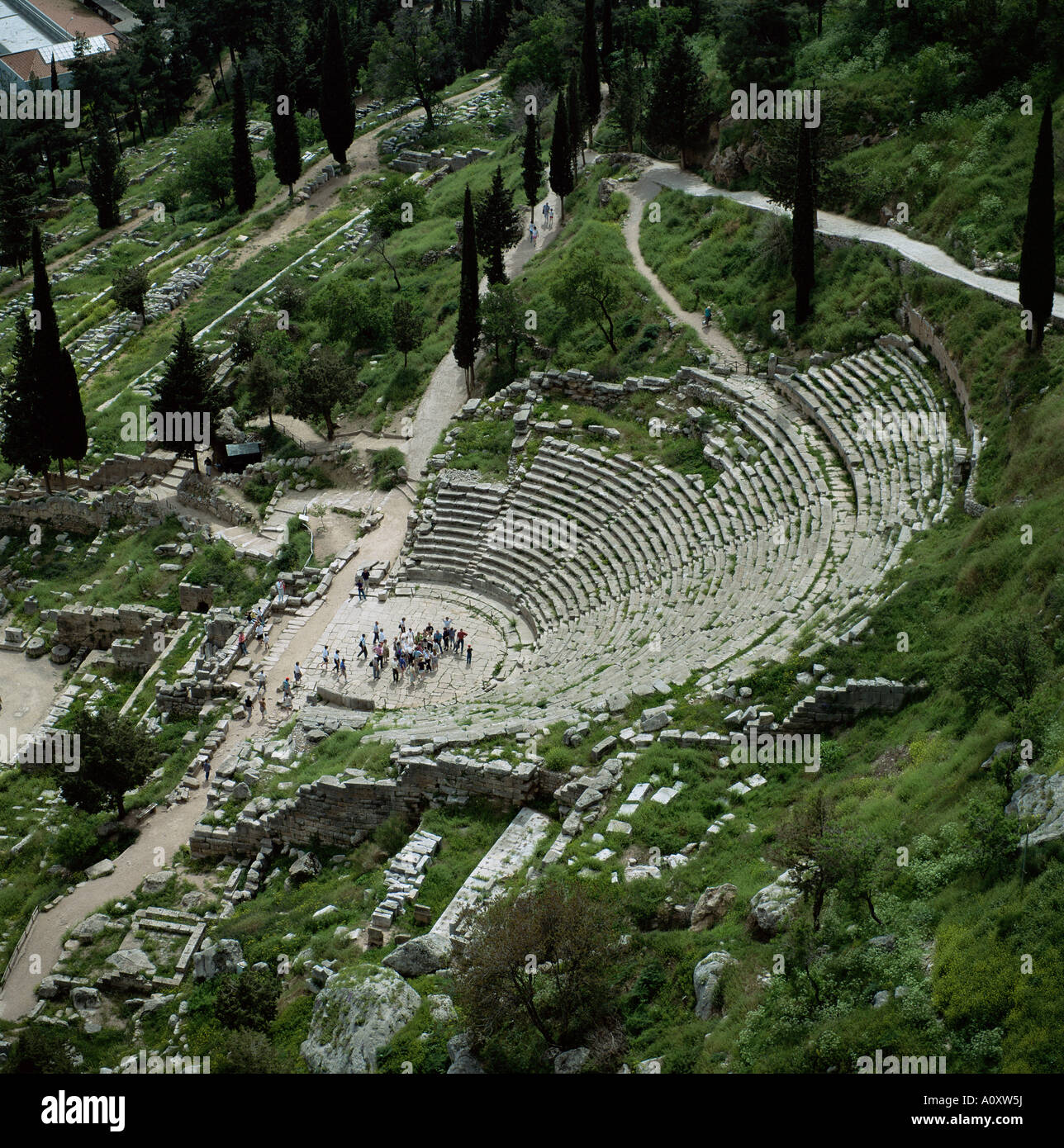 The theatre Delphi UNESCO World Heritage Site Greece Europe Stock Photo ...