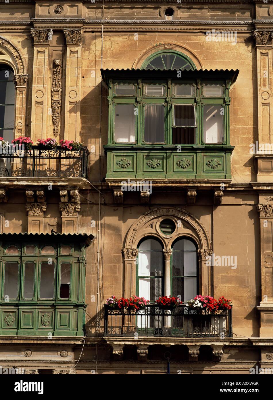 Old windows in Valletta Malta Europe Stock Photo - Alamy