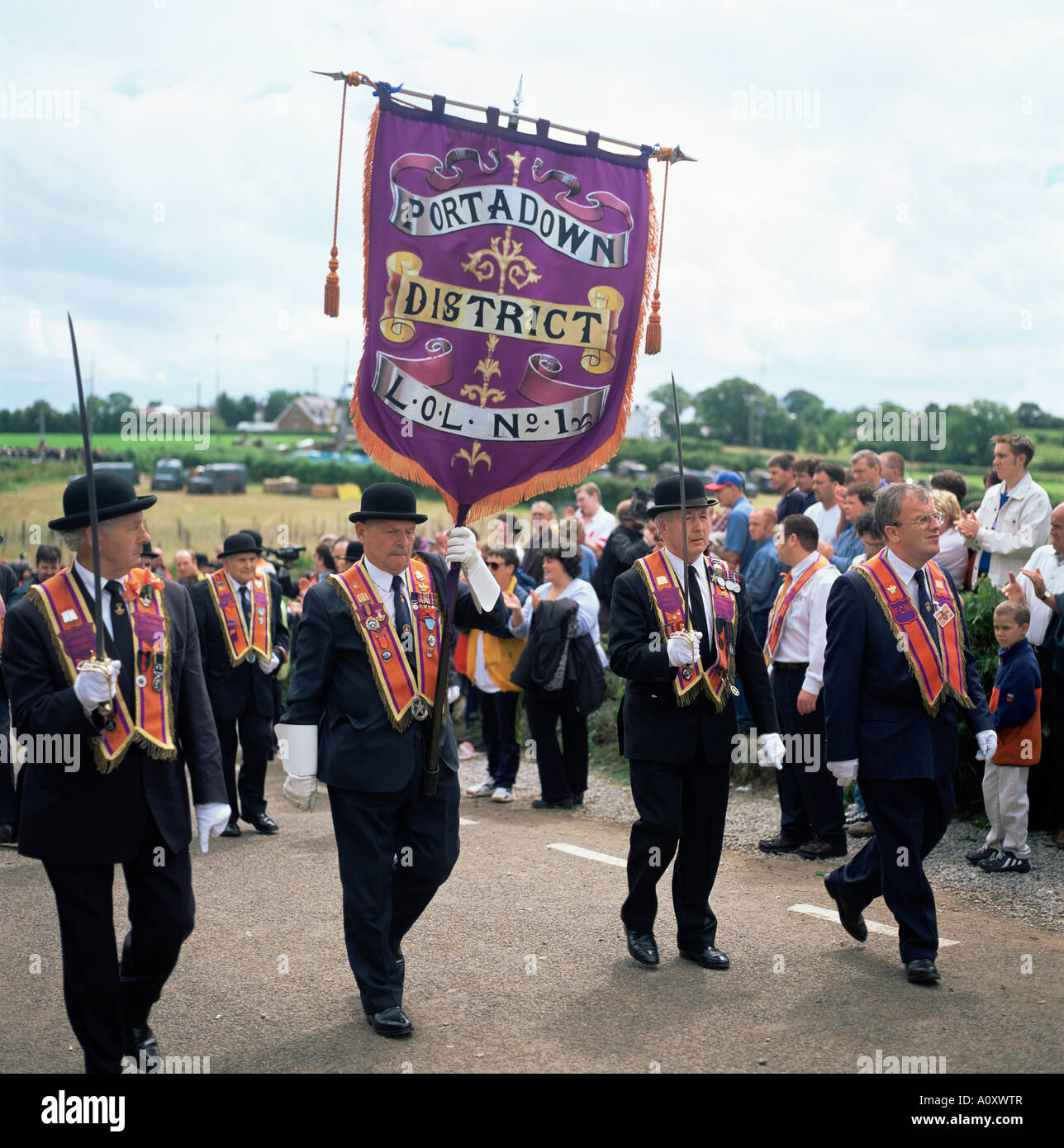 Orangemen parade at Drumcree church Portadown Northern Ireland United ...