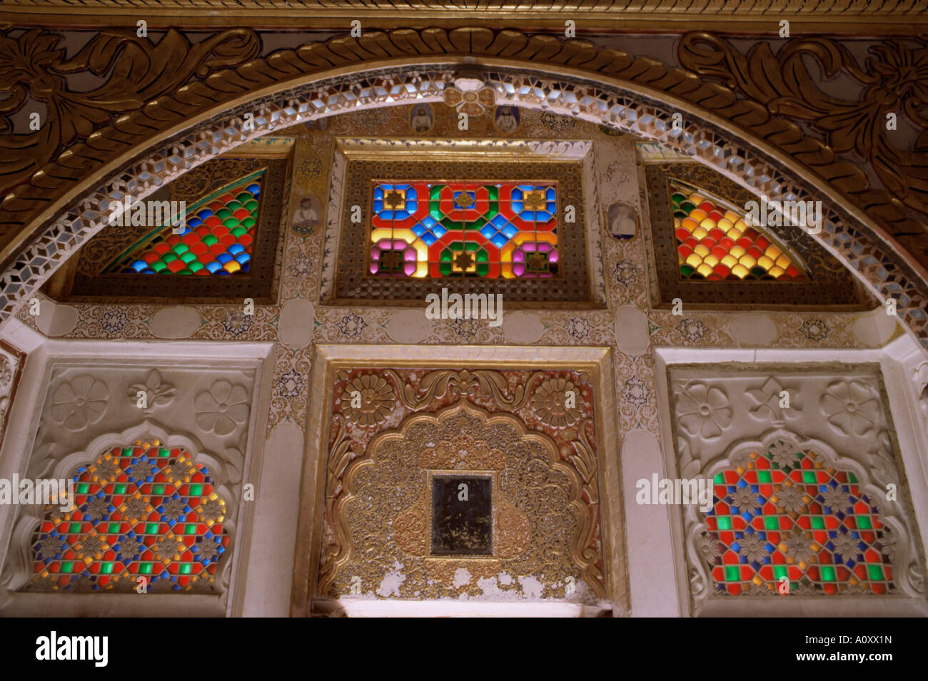 Original old stained glass windows and raised gilded plaster work ...