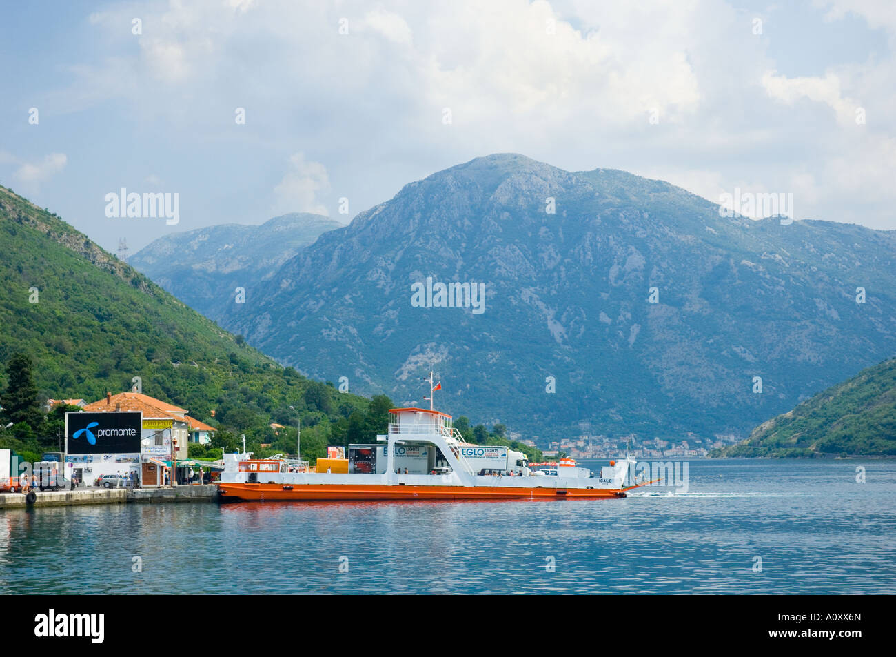 Car ferry Kamenari to Lepetani Montenegro Balkans Europe Stock Photo ...