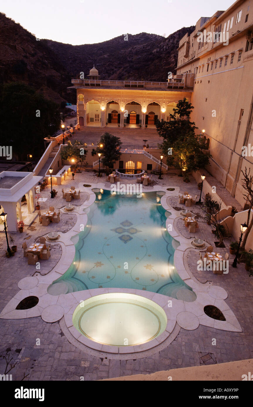 Swimming pool Samode Palace Hotel Samode Rajasthan state India Asia ...