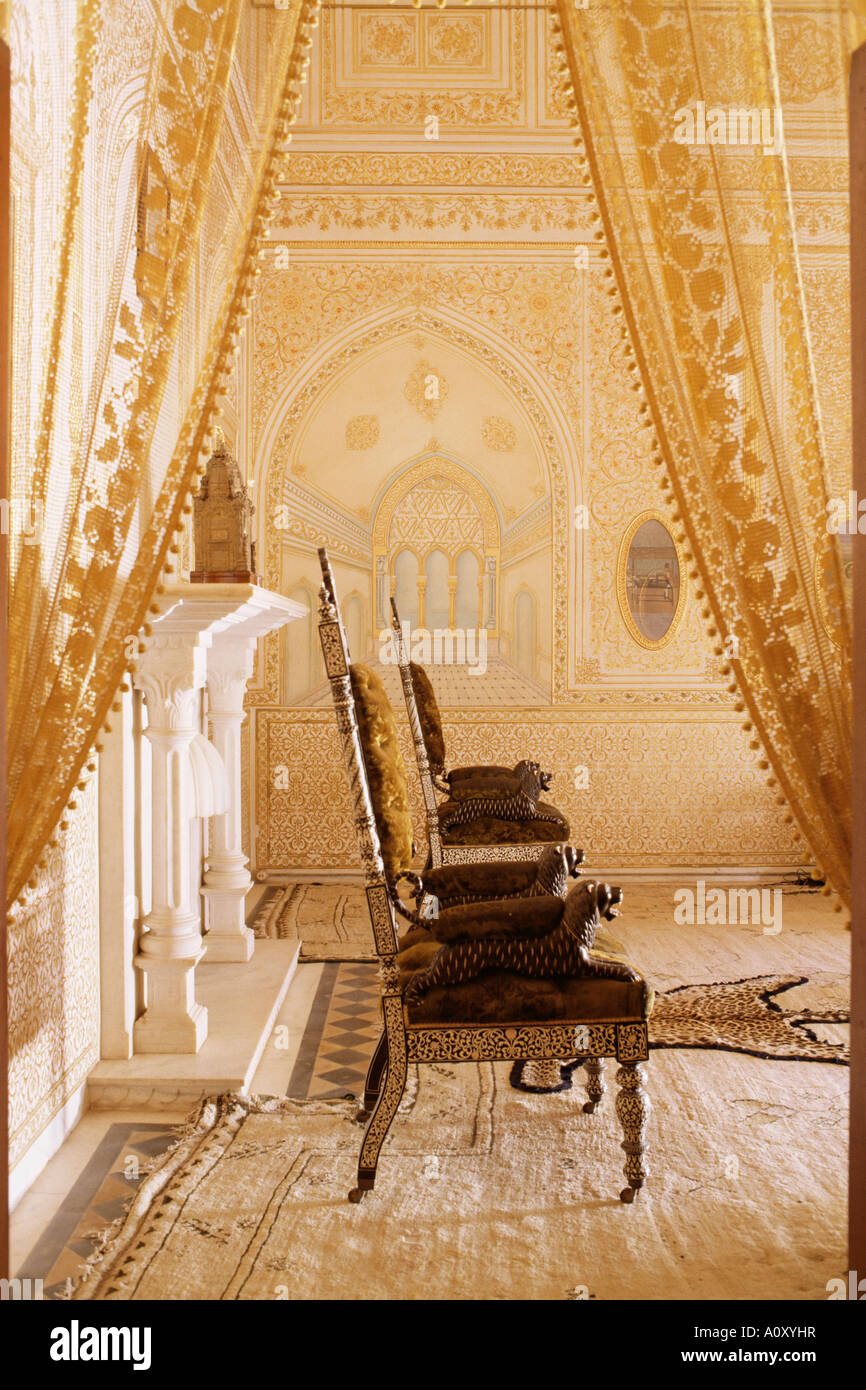 The beautifully gilded Durbar Hall Sirohi Palace Sirohi Southern ...
