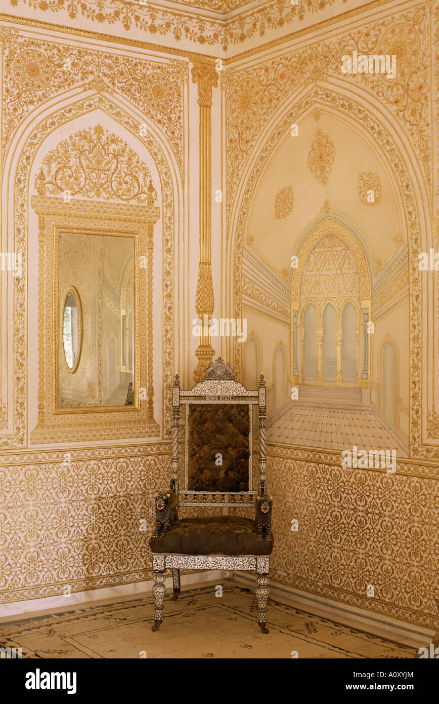 The beautifully gilded Durbar Hall Sirohi Palace Sirohi Southern ...