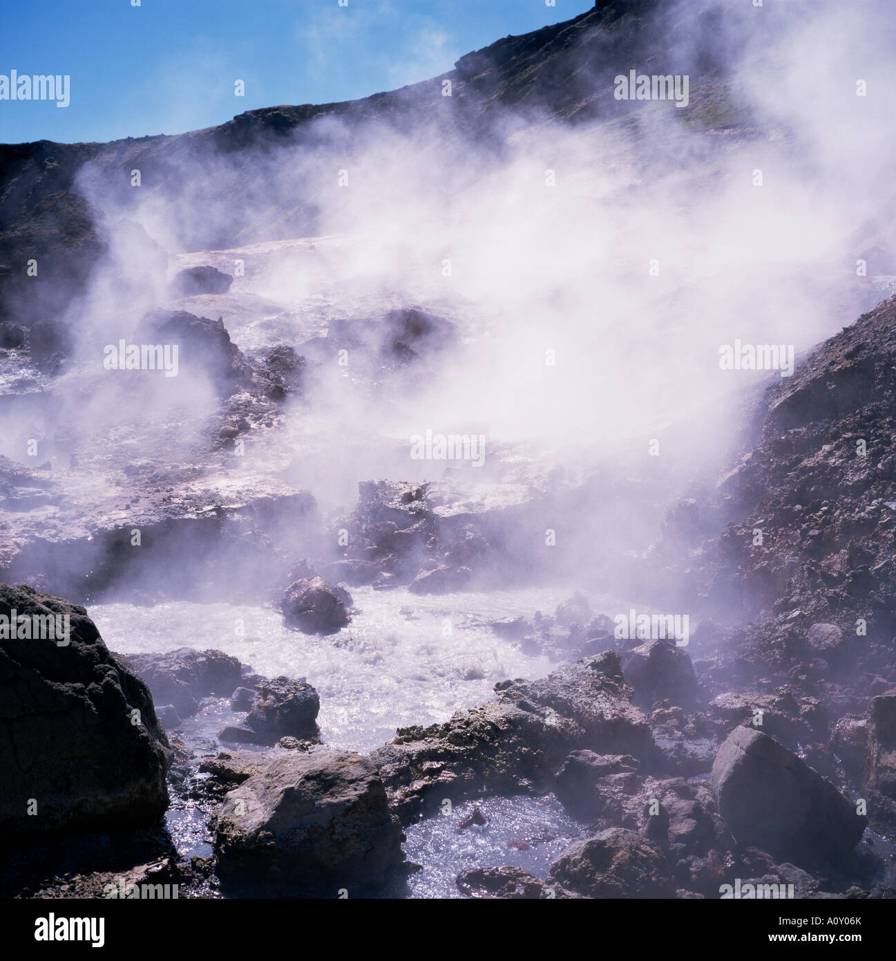 Geothermal steam vents Iceland Polar Regions Stock Photo - Alamy