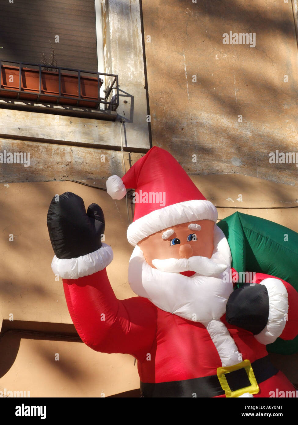 inflatable father christmas in rome Stock Photo - Alamy