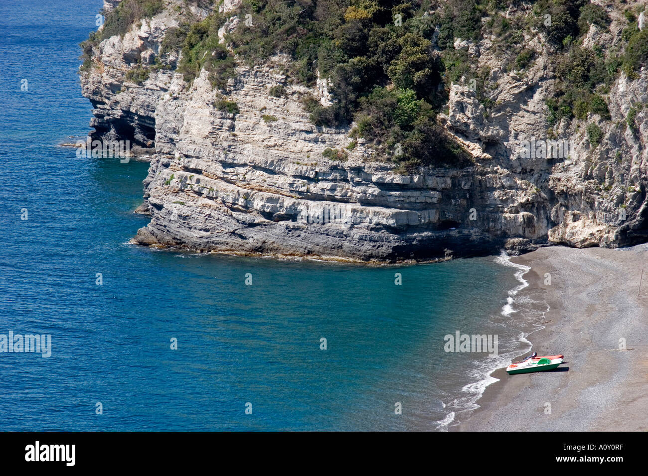 Beach between Vado Ligure and Bergeggi island Ligury Italy Stock Photo ...