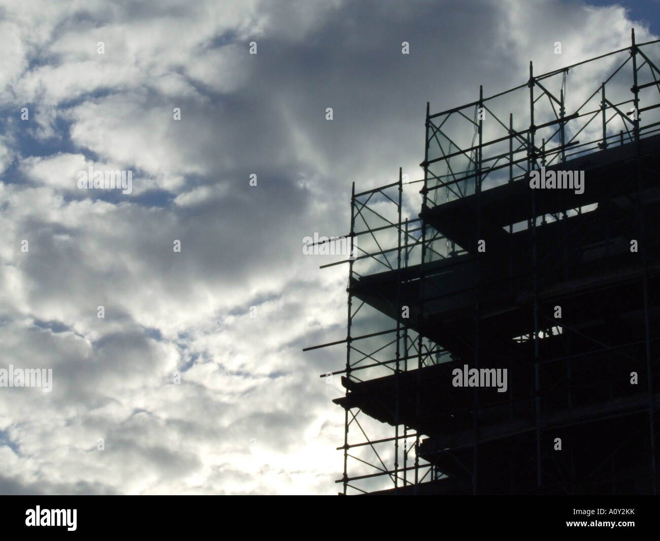 scaffolding and dramatic sky Stock Photo - Alamy