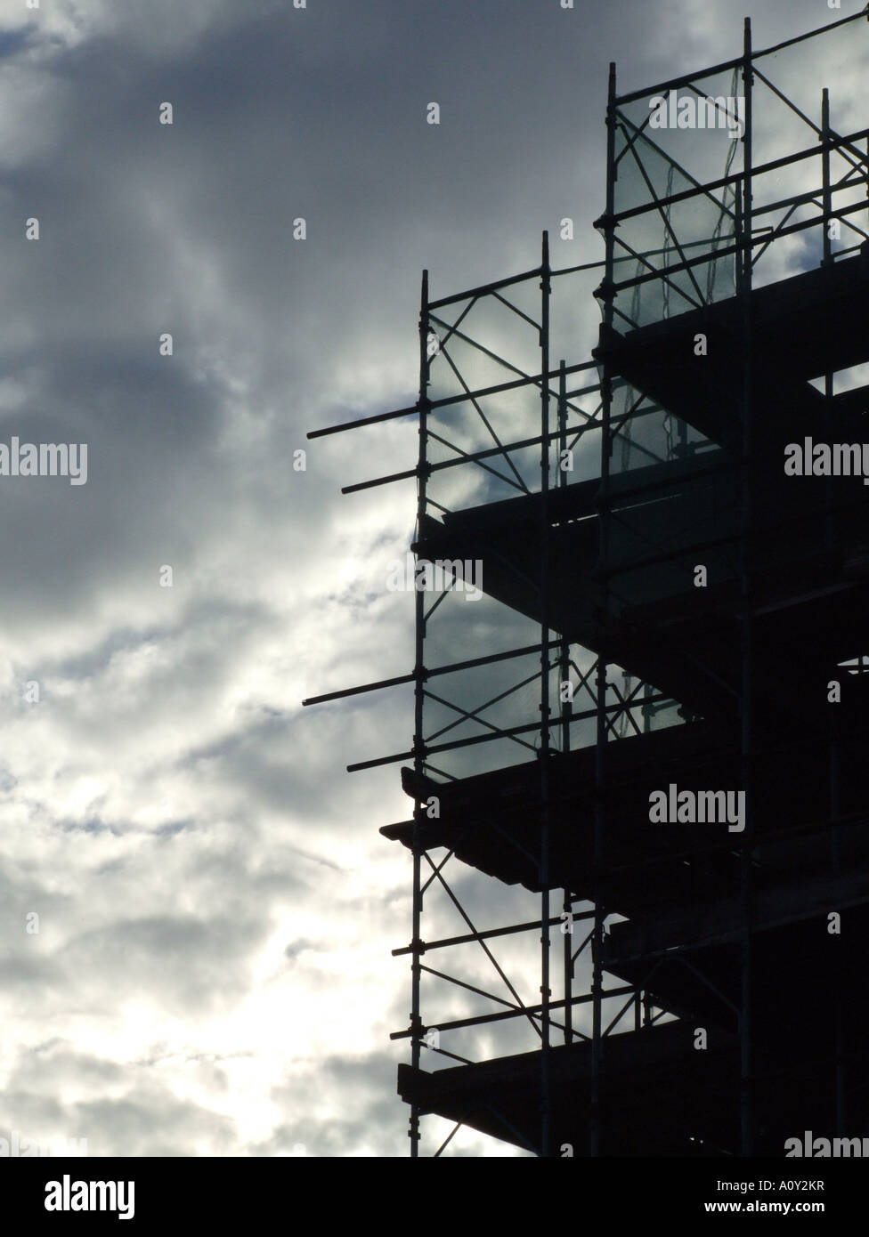 scaffolding and dramatic sky Stock Photo - Alamy