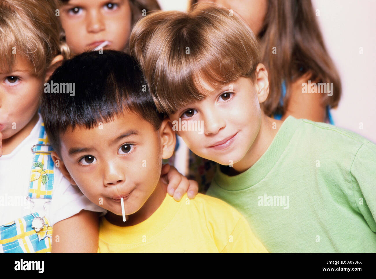 Close-up of five children standing together Stock Photo - Alamy
