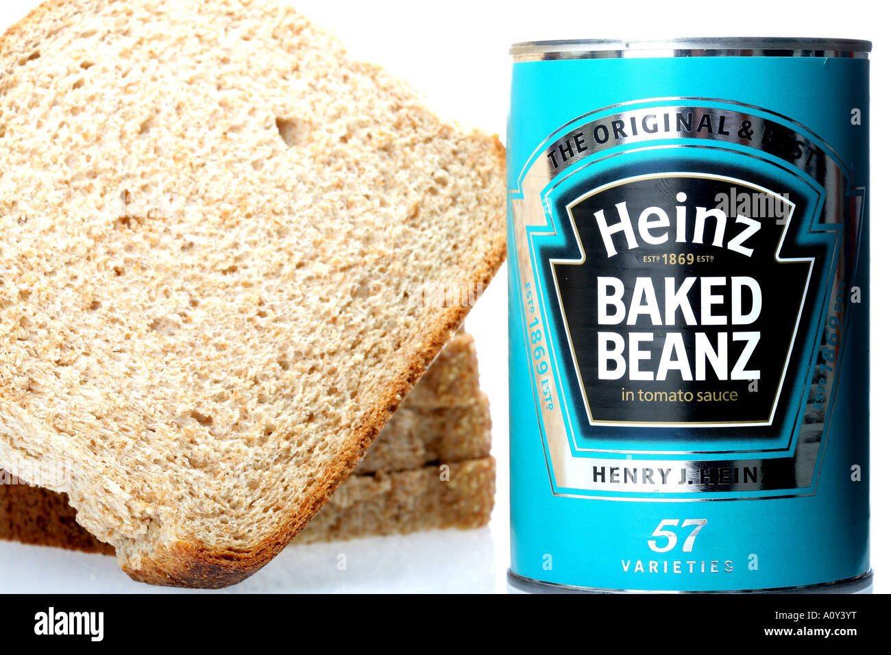 Baked Beans with Wholemeal Bread Stock Photo - Alamy